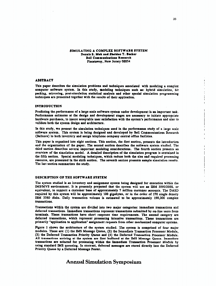 Simulating A Complex Software System | IEEE Conference Publication ...