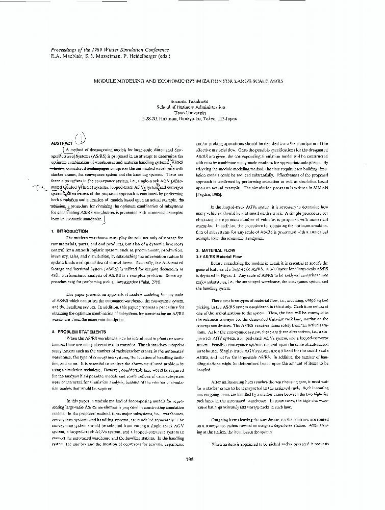 Module Modeling And Economic Optimization For Large-Scale AS/RS | IEEE ...