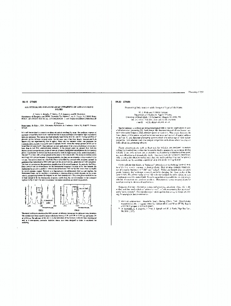 Processing Information with Arrays of Spatial Solitions | IEEE Conference Publication | IEEE Xplore