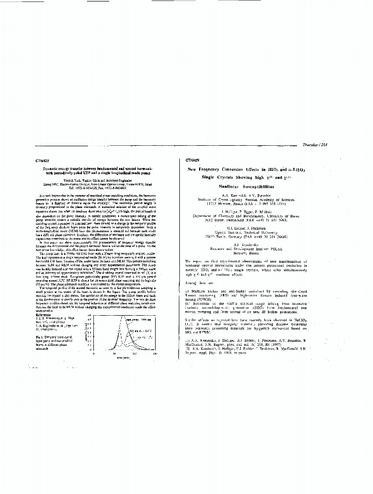 Dynamic Energy Transfer Between Fundamental and Second Harmonic with ...