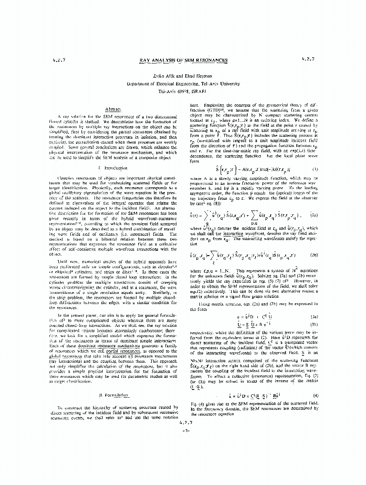 Ray Analysis of Sem Resonances | IEEE Conference Publication | IEEE Xplore