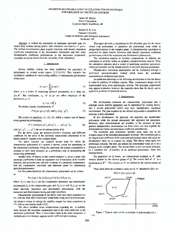 Maximum Allowable Gain Calculation for Guaranteed Performance of ...