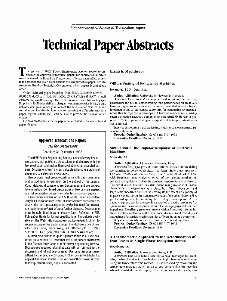 Technical paper abstracts | IEEE Journals & Magazine | IEEE Xplore