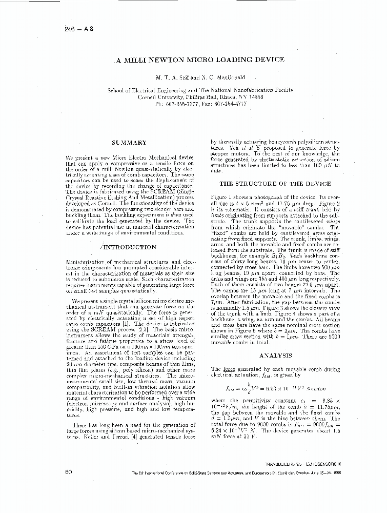 A Milli Newton Micro Loading Device | IEEE Conference Publication ...
