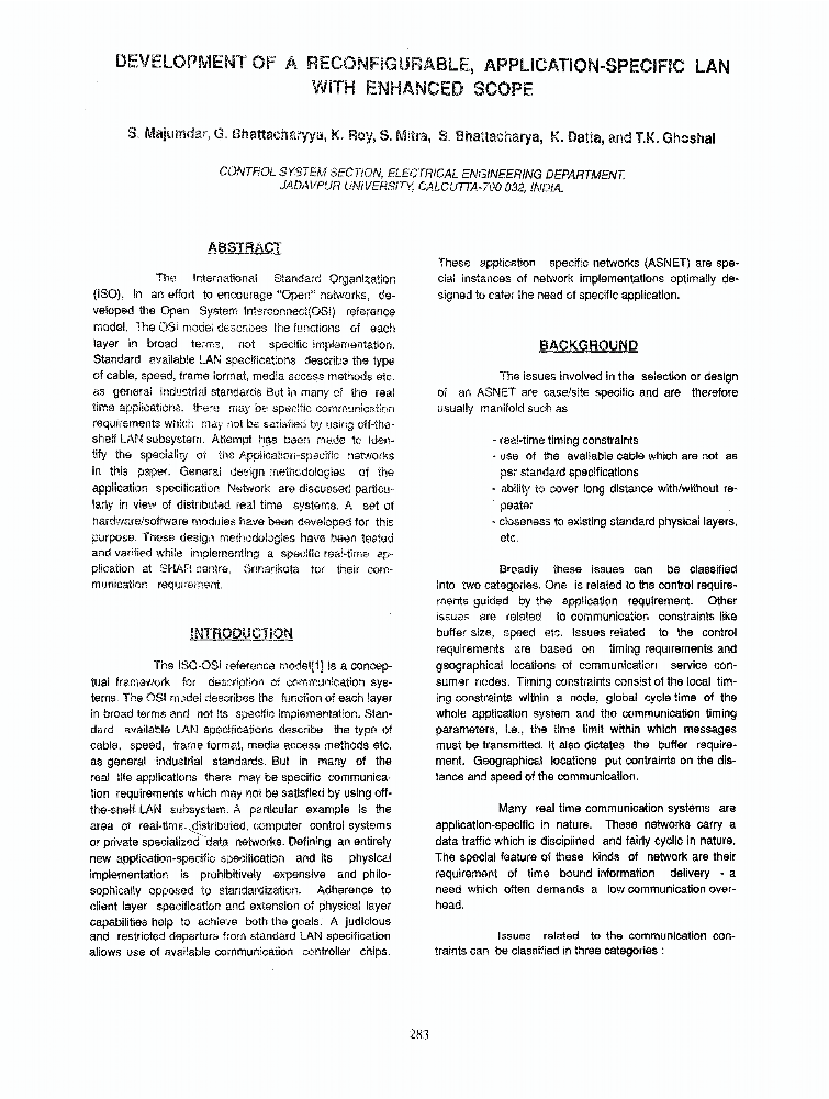 Development of a Reconfigurable, Application-Specific LAN with Enhanced Scope | IEEE Conference ...