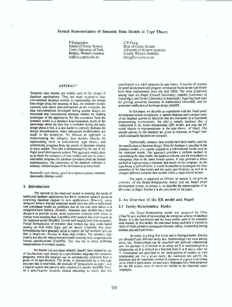 Formal Representation of Semantic Data Models in Type Theory | IEEE ...