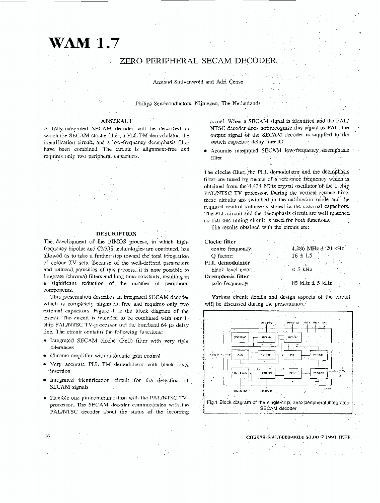 Zero Peripheral Secam Decoder | IEEE Conference Publication | IEEE Xplore