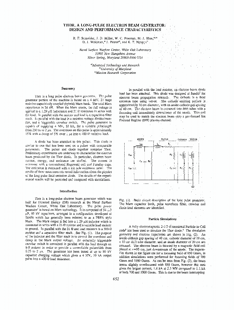 Thor, A Long-pulse Electron Beam Generator: Design And Performance ...