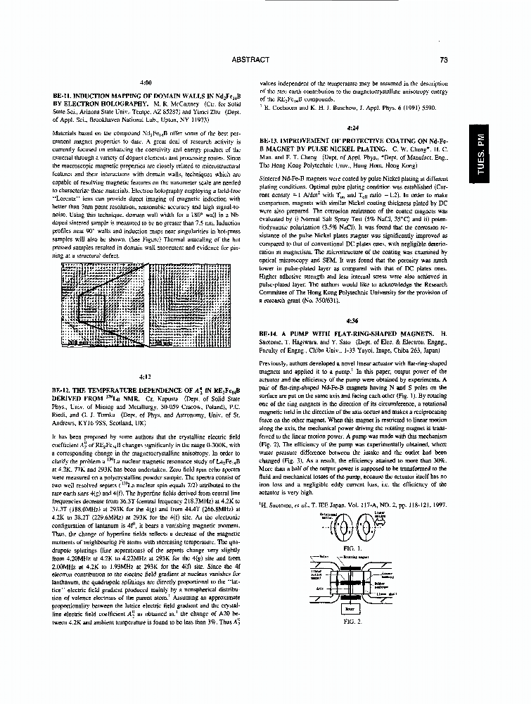 The temperaure dependence of A/sub 2//sup 0/ in RE/sub 2/Fe/sub 14/B ...