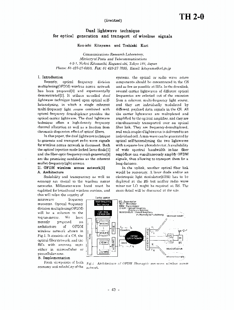 Dual Lightwave Technique For Optical Generation And Transport Of ...