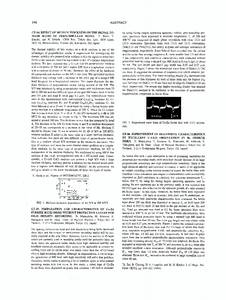 Effect Of Medium Thickness On The Signal-to-Noise Ratio Of Perpendicular Media | IEEE Conference ...