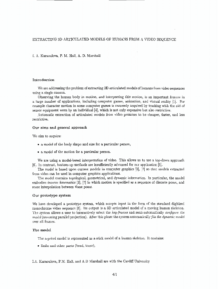 Extracting 3D Articulated Models of Humans from a Video Sequence | IET ...