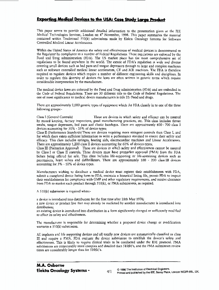 Exporting Medical Devices To the USA: Case Study Large Product | IET ...