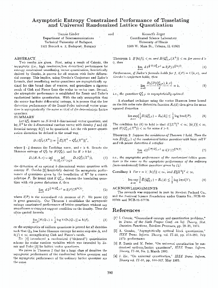 Asymptotic Entropy Constrained and Universal Randomized | IEEE Conference Publication | IEEE Xplore