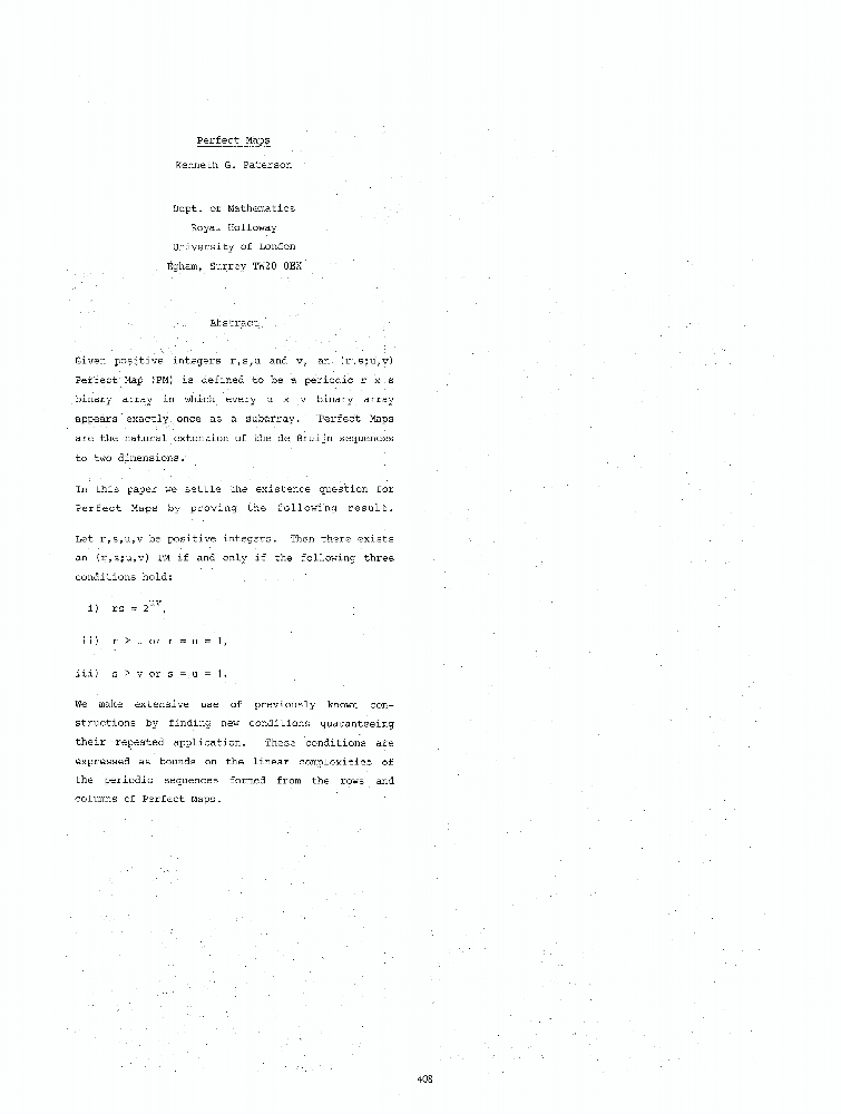 Perfect Maps | IEEE Conference Publication | IEEE Xplore