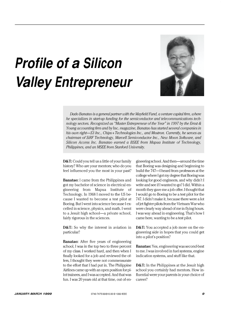 Profile of a Silicon Valley Entrepreneur | IEEE Journals & Magazine ...