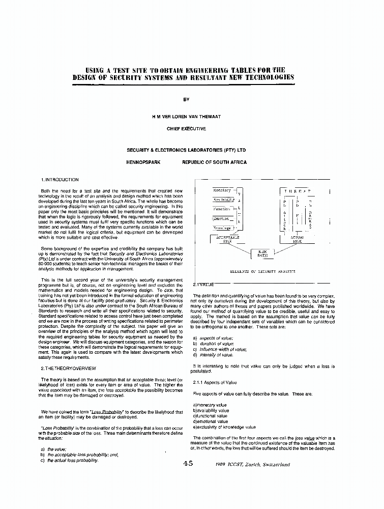 Using a test site to obtain engineering tables for the design of ...