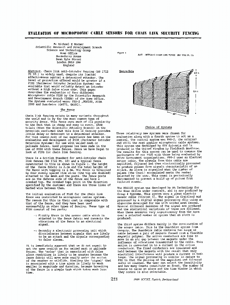 Evaluaffion of microphonic cable sensors for chain link security ...