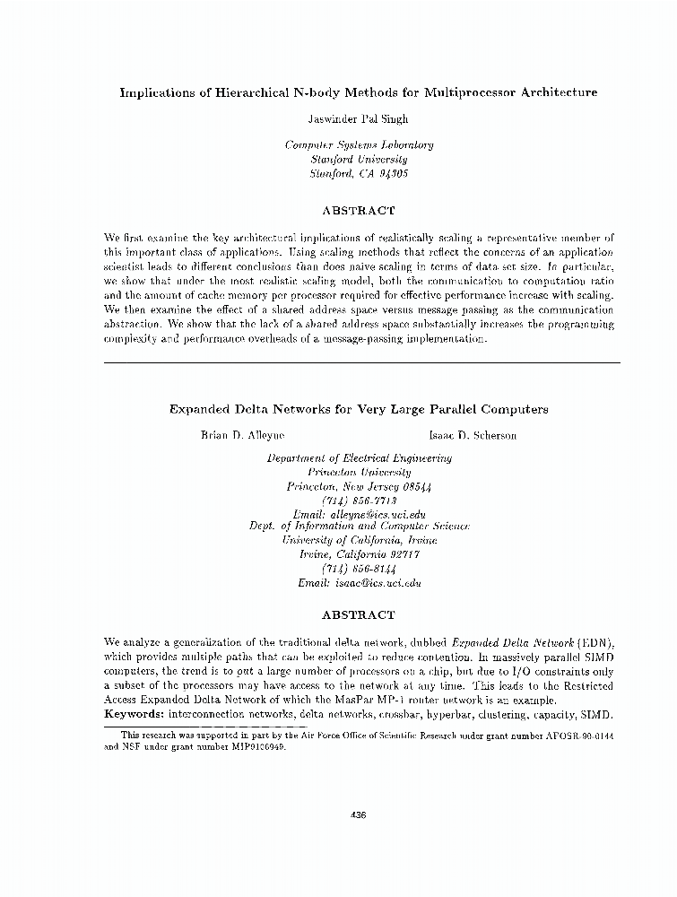 Expanded Delta Networks for Very Large Parallel Computers | IEEE ...