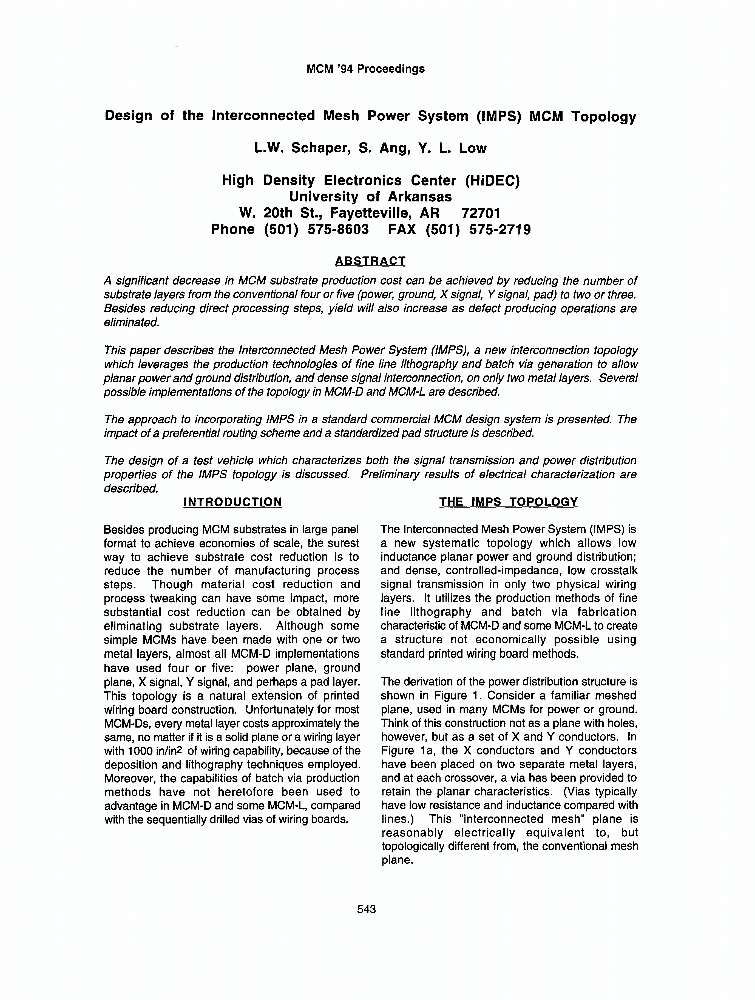 Design of the Interconnected Mesh Power System (IMPS) MCM Topology ...