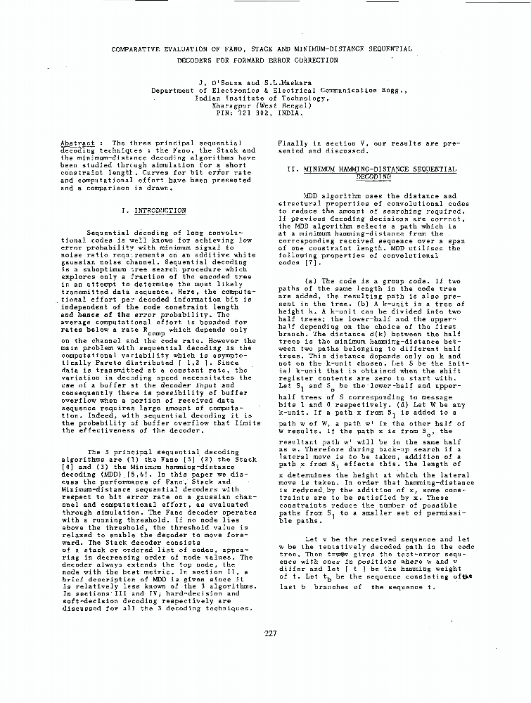 Comparative evaluation of Fano, stack and minimum-distance sequential ...