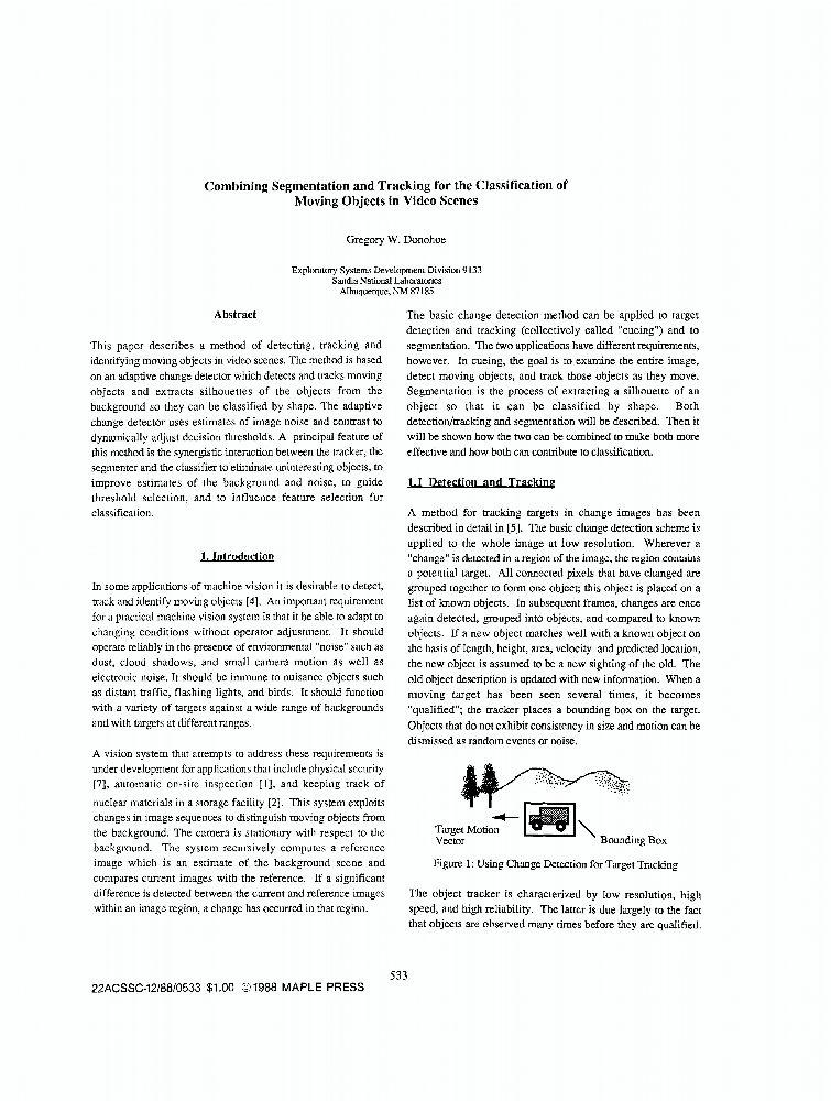 Combining Segmentation And Tracking For The Classification Of Moving ...