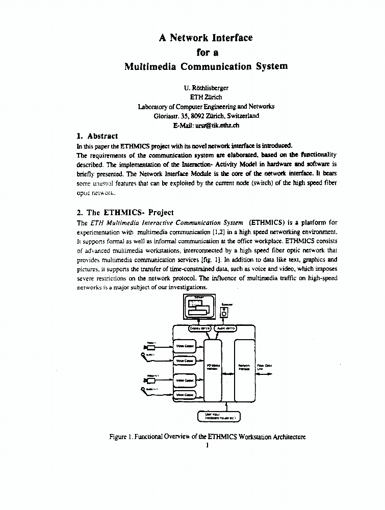 A Network Interface for a Multimedia Communication System | IEEE ...