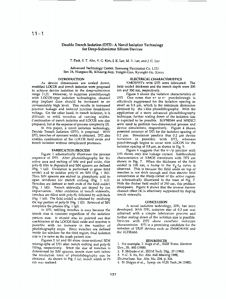 Double Trench Isolation (DTI): A Novel Isolation Technology For Deep ...