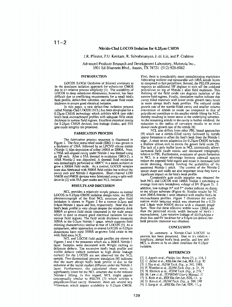 Nitride-Clad LOCOS Isolation For 0.25/spl mu/m CMOS | IEEE Conference ...