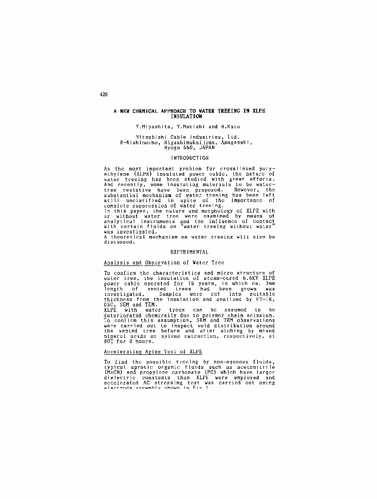 A new chemical approach to water treeing in xlpe insulation | IEEE ...