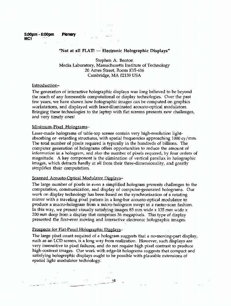 'Not at all FLAT!-Electronic Holographic Displays' | IEEE Conference Publication | IEEE Xplore