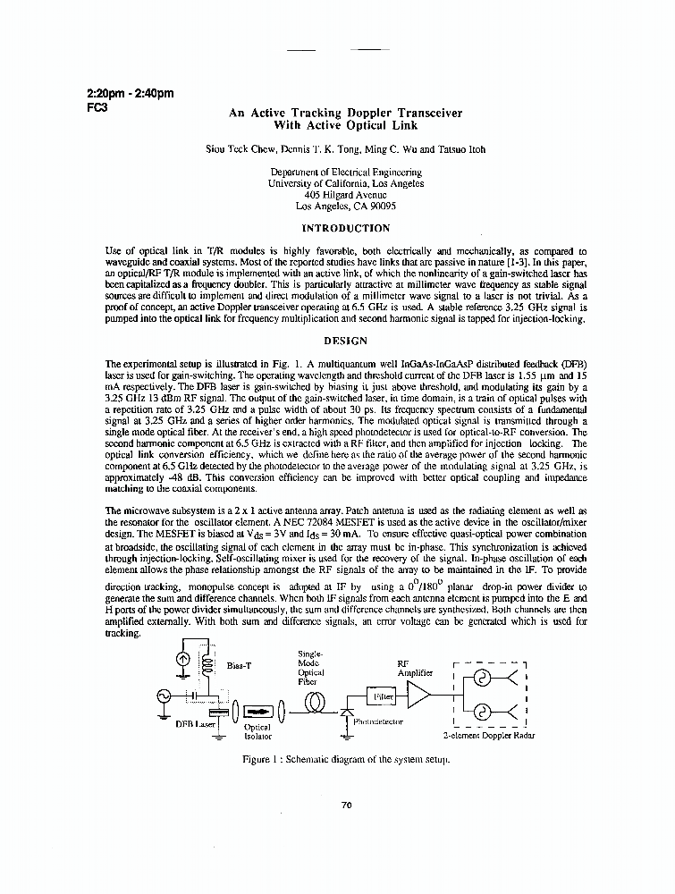 An Active Tracking Doppler Transceiver with Active Optical Link | IEEE ...