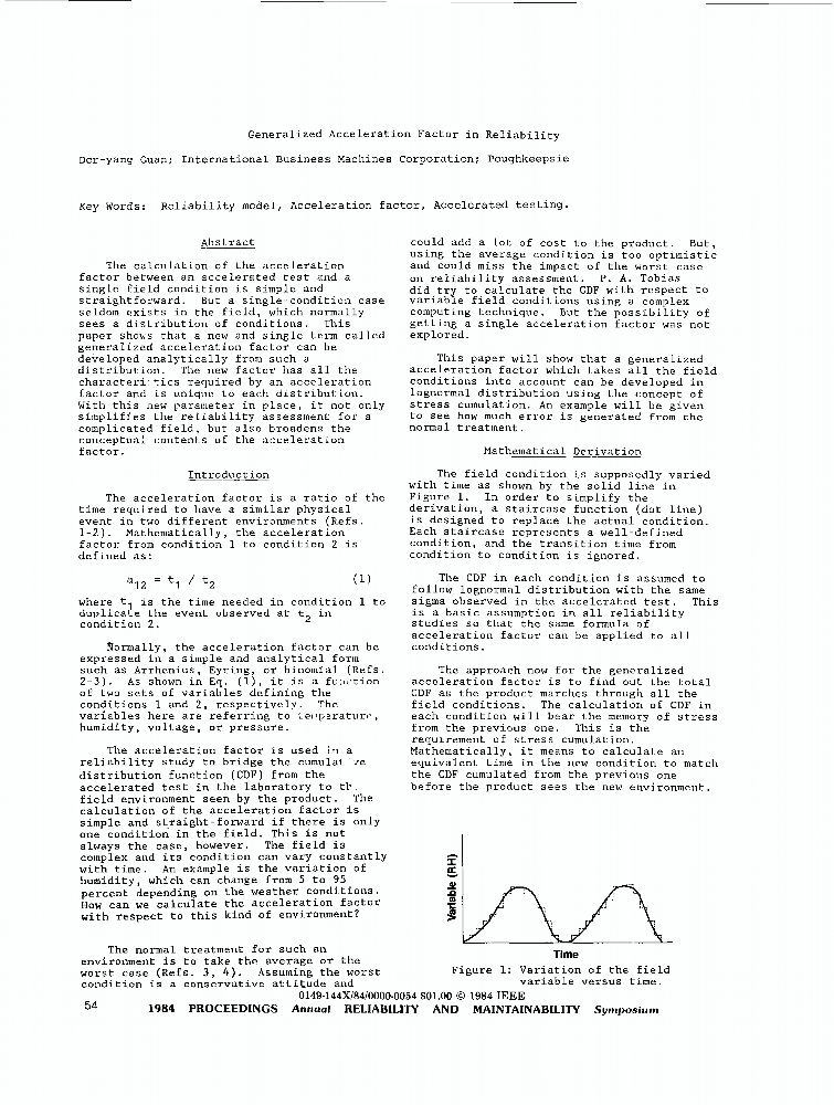 Generalized Acceleration Factor in Reliability | IEEE Conference ...