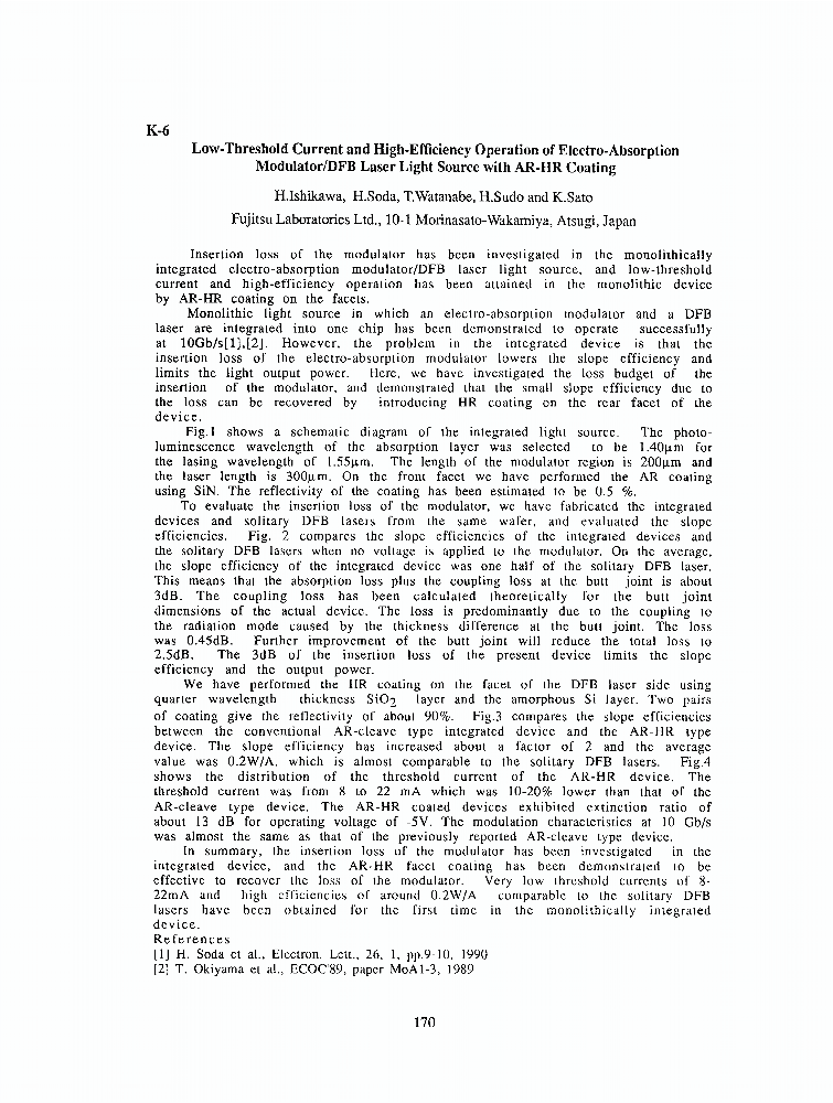 Low-threshold current and high-efficiency operation of electro ...