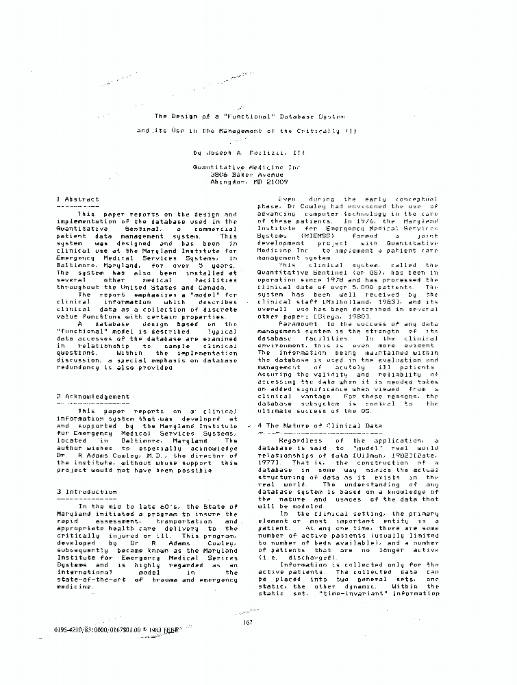 The Design of a "Functional" Database System and its use in the ...