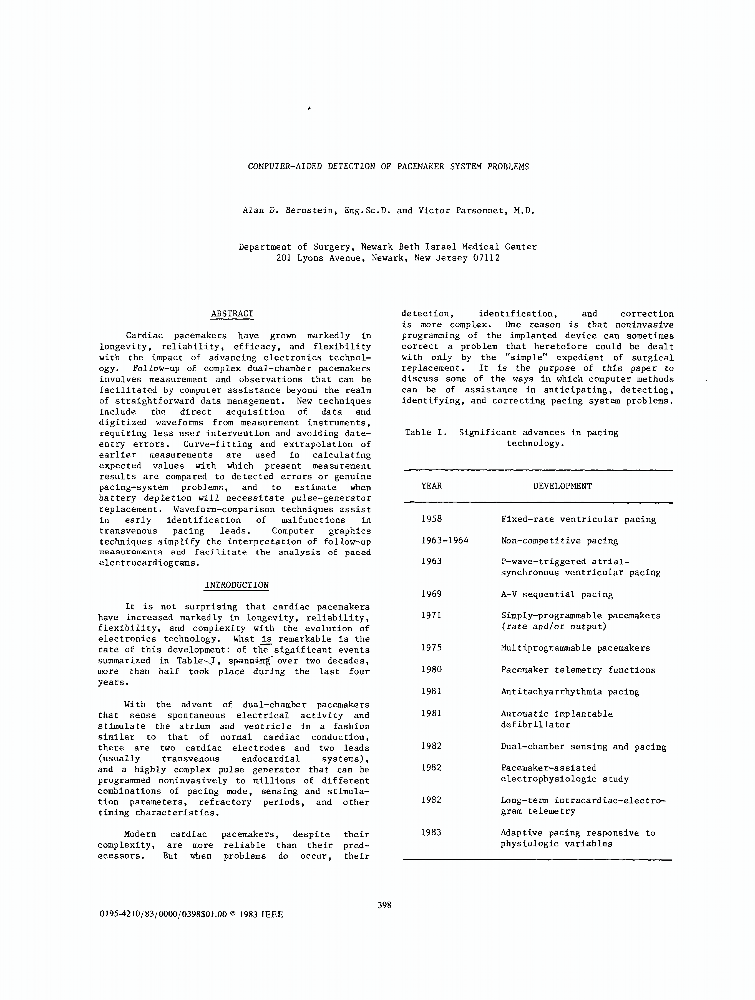 Computer-aided detection of pacemaker system problems | IEEE Conference ...