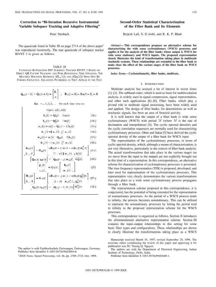 Correction to "Bi-iteration recursive instrumental variable subspace tracking and adaptive ...