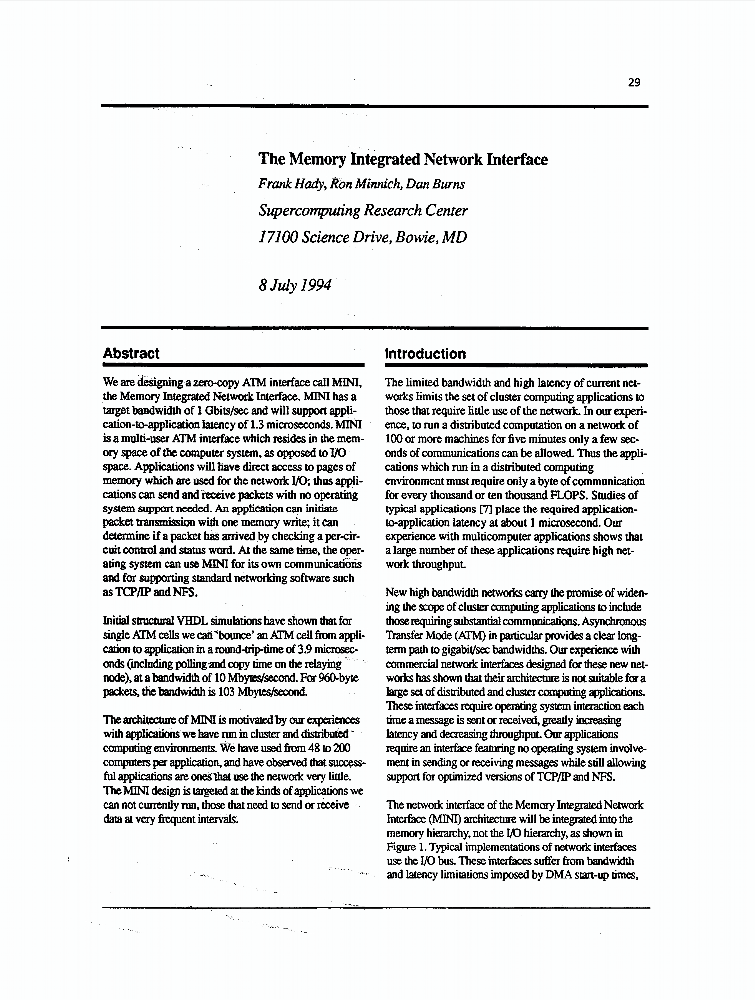 The memory integrated network interface | IEEE Conference Publication ...