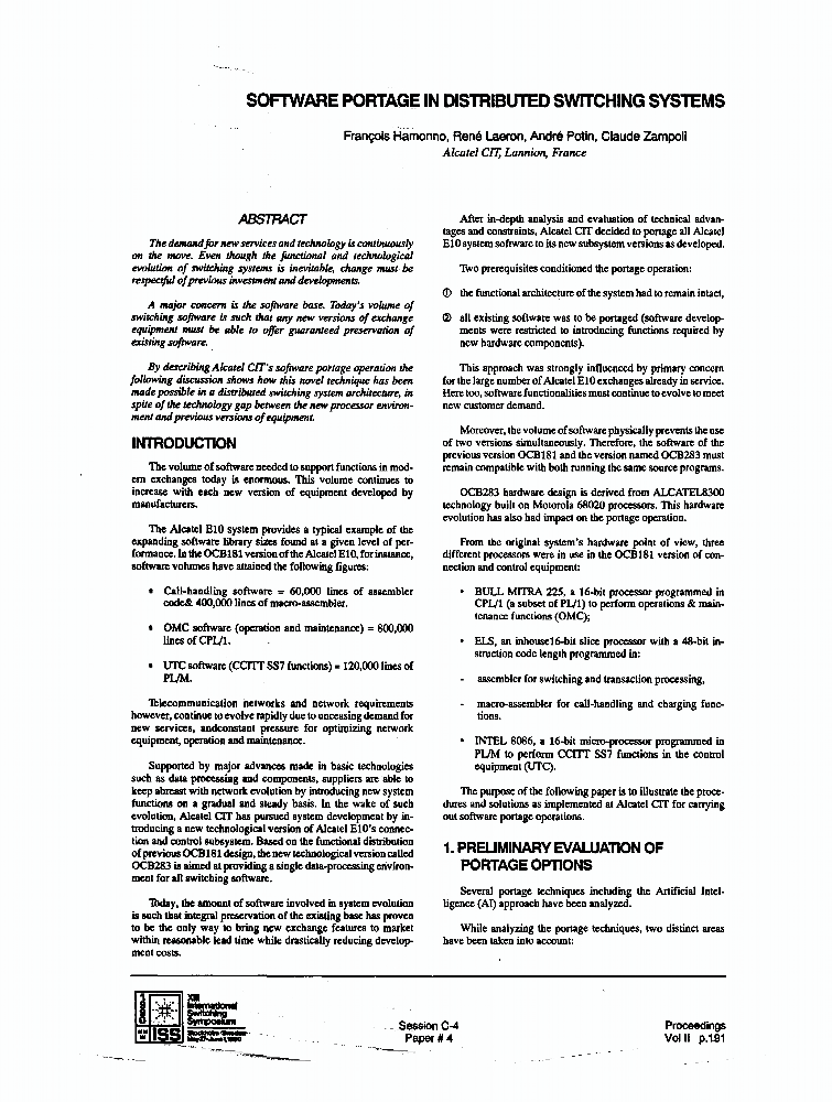 Software portage in distributed switching systems | IEEE Conference ...