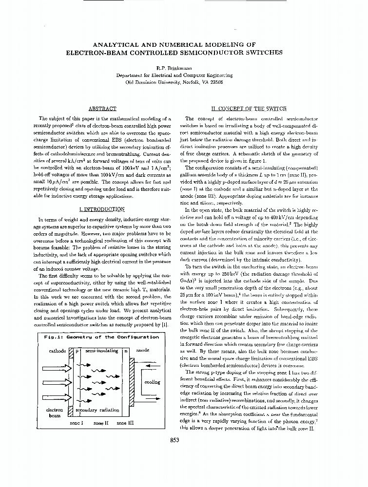 Analytical and numerical modeling of electron-beam controlled ...