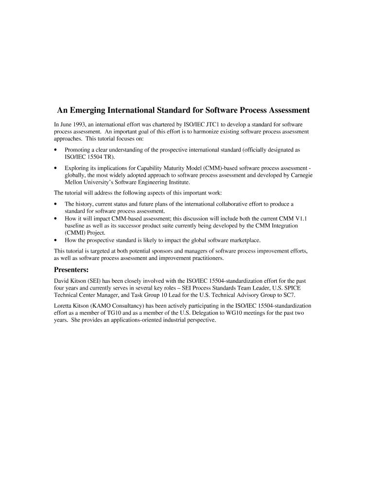 An emerging international standard for software process assessment ...