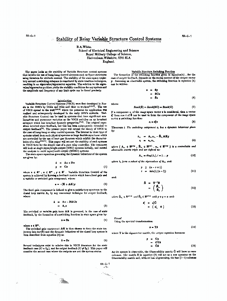 Stability of relay variable structure control systems | IEEE Conference ...
