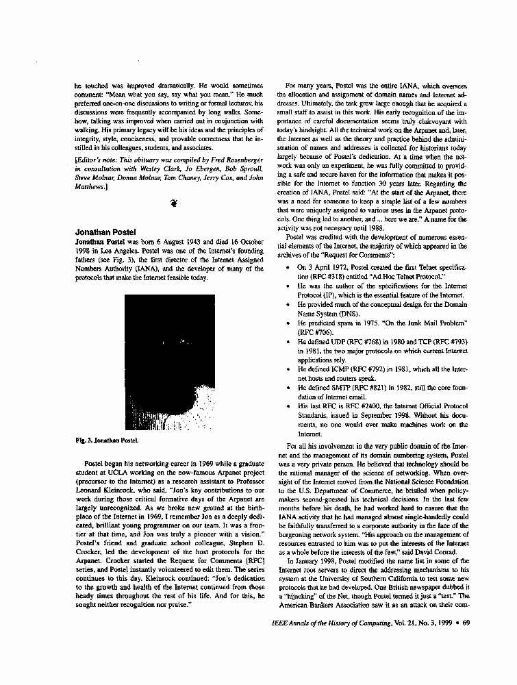 Jonathan Postel | IEEE Journals & Magazine | IEEE Xplore