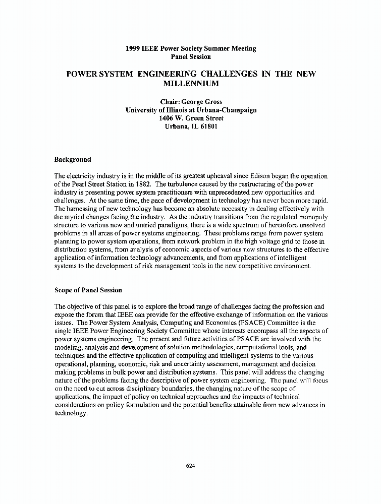 Power system engineering challenges in the new millennium | IEEE ...