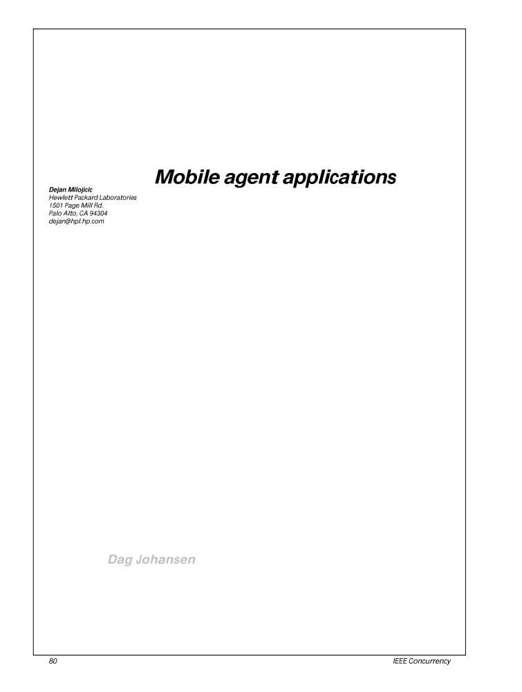 Trend Wars - Mobile agent applications | IEEE Journals & Magazine | IEEE Xplore
