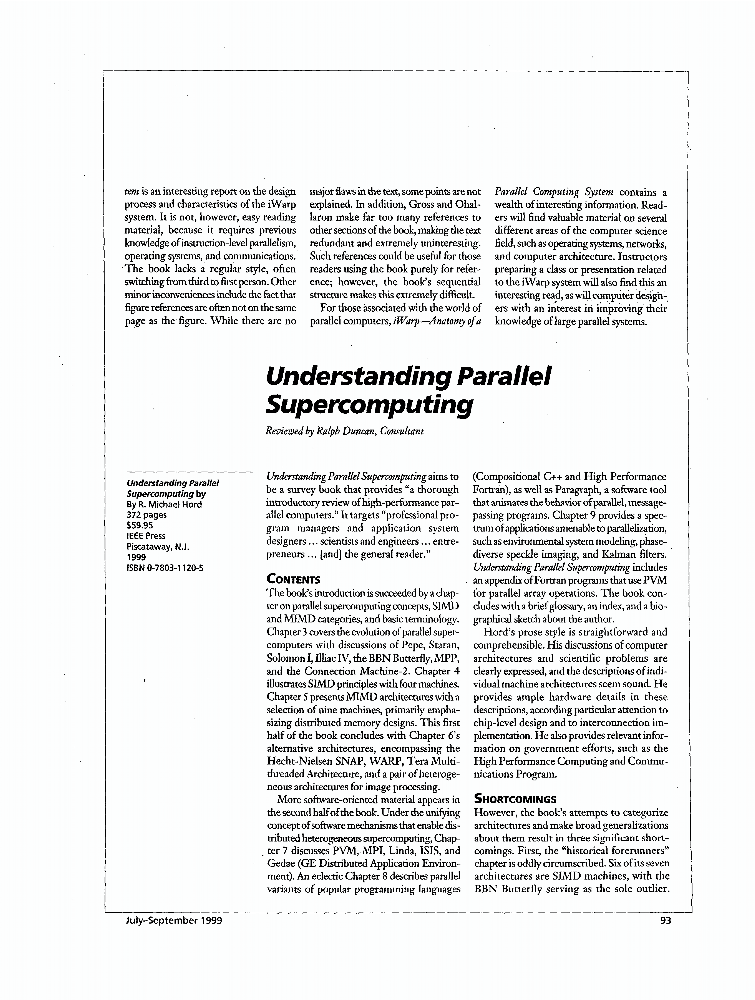 Understanding parallel supercomputing [book review] | IEEE Journals & Magazine | IEEE Xplore