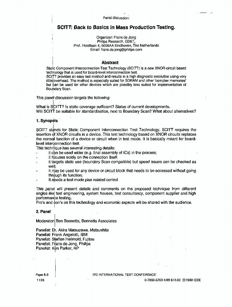 SCITT: Back to Basics in Mass Production Testing. | IEEE Conference ...