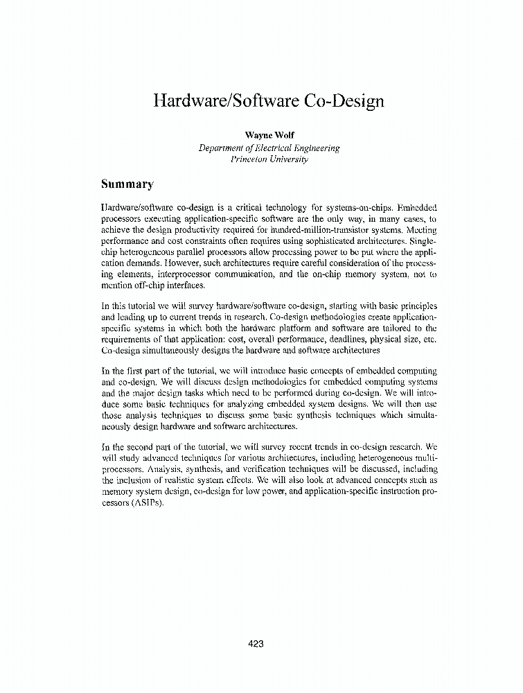 Hardware/software co-design | IEEE Conference Publication | IEEE Xplore