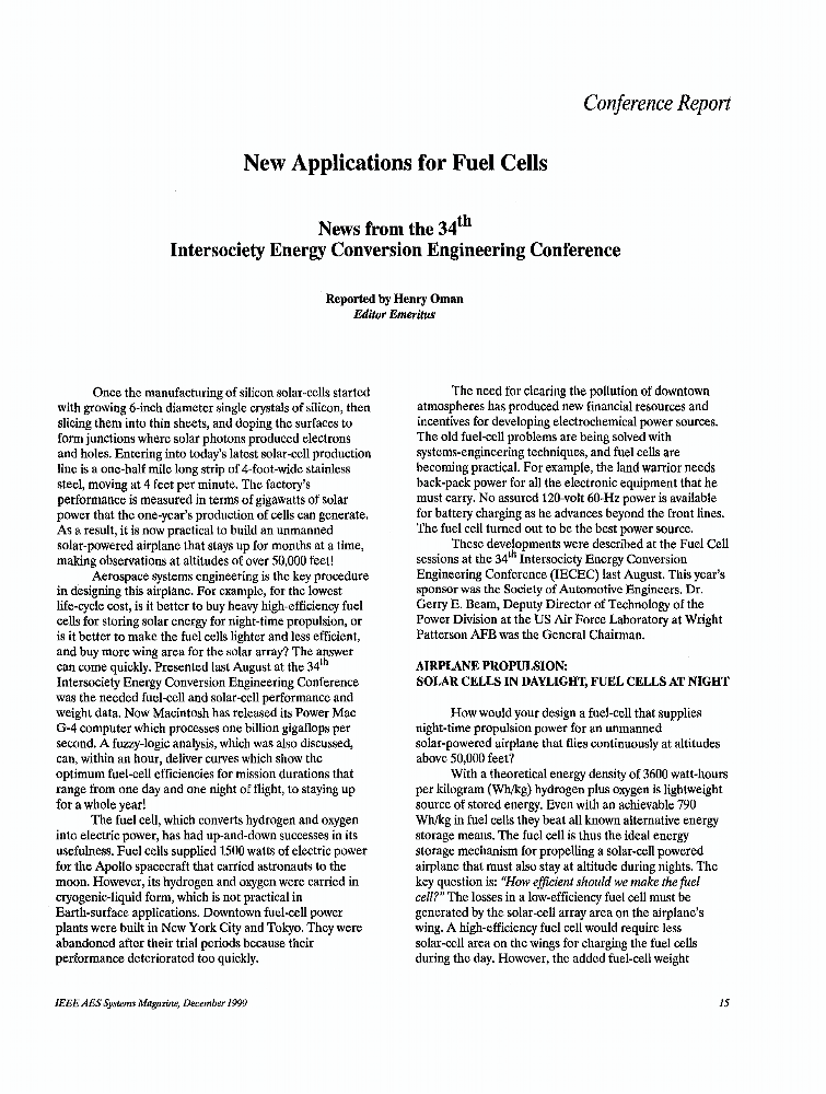 New applications for fuel cells | IEEE Journals & Magazine | IEEE Xplore