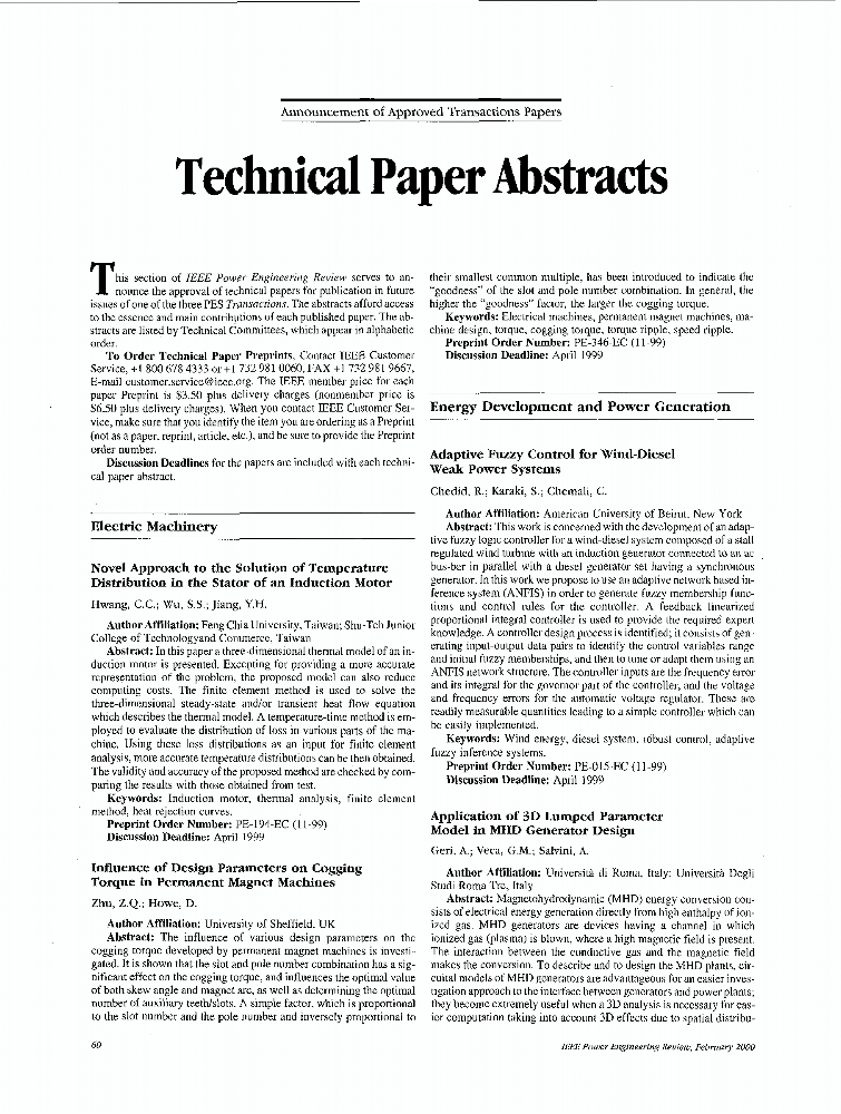 Technical paper abstracts | IEEE Journals & Magazine | IEEE Xplore